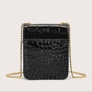 Bags | Mini Twist Lock Croc Embossed Crossbody Bag | Poshmark